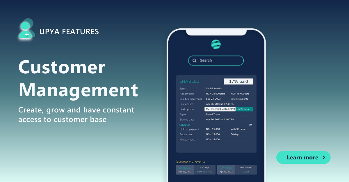 Upya | Customer Management | CRM platform