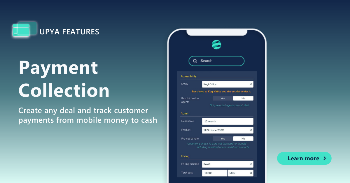Upya | Payment Collection | Mobile money payment software